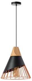 Toolight - Skandidávská závěsná stropní lampa APP225-1CP, černá-hnědá-růžová zlatá, OSW-00892