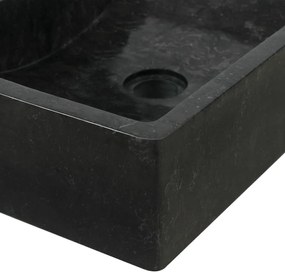 Petromila Koupelnová skříňka masivní teak s umyvadly mramor černá
