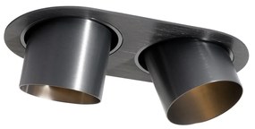 Zakulacené zapuštěné bodové svítidlo antracitově šedé GU10 70 mm výklopné 2-světlo - Installa