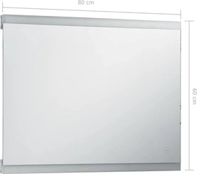 Koupelnové zrcadlo s LED světly a dotykovým senzorem 80 x 60 cm 144733