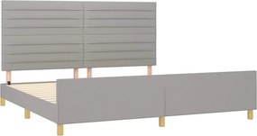 Rám postele bez matrace světle šedý 200 x 200 cm textil 3125162