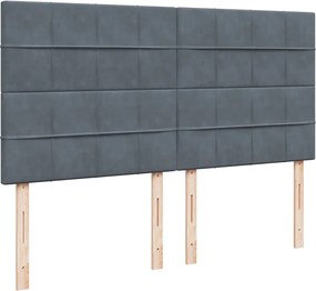 Box spring postel s matrací tmavě šedá 200x200 cm samet 3292431