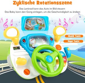 Costway Interaktivní dětský volant se stoličkou, světlem a hudbou