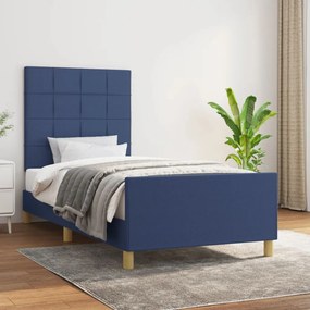 Rám postele bez matrací modrá 90x190 cm textil 3125023
