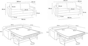 Zelená pohovka na každodenní spaní/rozkládací 200 cm Cocoone – Bobochic Paris