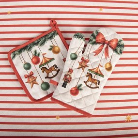 Vánoční bavlněná chňapka - rukavice Christmas Carousel Dream - 18*30 cm