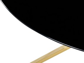 Kulatý jídelní stůl se skleněnou deskou ø 105 cm černý/zlatý BOSCO Beliani