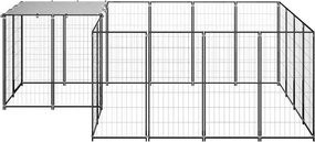 Psí kotec černý 6,05 m² ocel 3082205