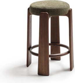 Zelená/v tmavě přírodní barvě barová stolička z jasanového dřeva (výška sedáku 75 cm) Granite – Kave Home