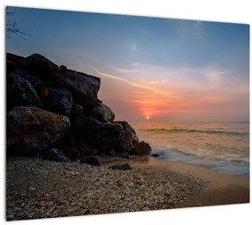 Obraz západu slunce na pláži (70x50 cm)
