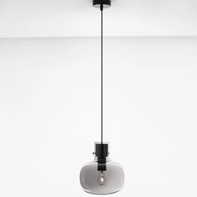 Kouřově šedé skleněné závěsné světlo Nova Luce Cinzia 22 cm