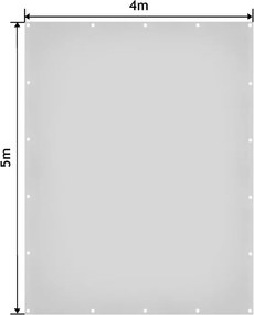 JAGO Plachta 650 g/m², hliníková oka, bílá, 4 x 5 m