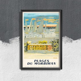 Retro plakát Francie plages du morbihan