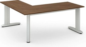 Rohový kancelářský stůl PRIMO FLEXIBLE, 180x180 cm, ořech