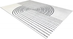 Dywany Łuszczów, Kusový koberec Mode 8587 geometric cream/black, 80x150, béžová, chodba / předsíň
