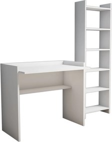 Psací stůl KARMA s knihovnou bílý