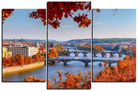 Obraz na plátně - Řeka Vltava a Karlův most 1257C (90x60 cm)