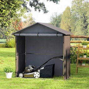 Outsunny Garážový stan 1,1x2m s rolovacím vstupem, provazy a kolíky, pozinkovaná ocel a 420D Oxford venkovní garáž na jízdní kola a zahradní nářadí, …
