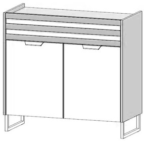 Skříňka se zásuvkou Barea, tmavě šedá/dub atlantic