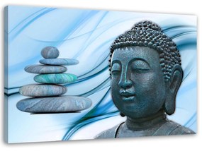 Obraz na plátně Buddha Stone Blue - 60x40 cm