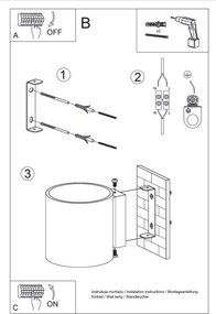 Nástěnné svítidlo Orbis, 1x béžové betonové stínítko