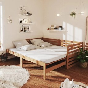vidaXL Výsuvná denní postel 2 × (90x200 cm) masivní borové dřevo [3083669] Barva: medová hnědá