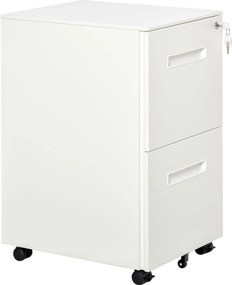 Vinsetto Kancelářský Zásuvkový Box s 2 Zámky, Mobilní Kancelářský Kontejner Pod Stůl, Úložný Box na Dokumenty ve Formátu A4, Ocelový 39 x 48 x 67 cm |