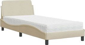 Postel s matrací Dover krémová 90 x 200 cm textil 3208329