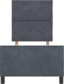 Postel s boxspringem s čelo Tmavě šedá 80 x 200 cm samet 3344970