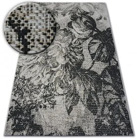 Kusový koberec Sisal FLOORLUX 20491 stříbrný / černý Rozměr: 60x110 cm