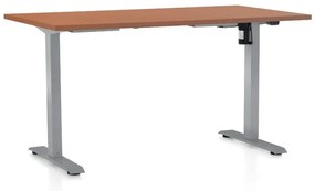 Výškově nastavitelný stůl OfficeTech A, 140 x 80 cm - šedá podnož Barva: Ořech