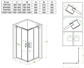 BPS-koupelny Čtvercový sprchový kout HYD-SK93C 100x100 chrom/transparent + vanička HYD-SSV-ST06A černá