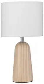 LED dřevěno-bílá stolní lampa Oby
