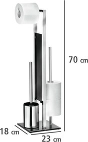 Stojan na toaletní papír s držákem RIVALTA, nerezová ocel
