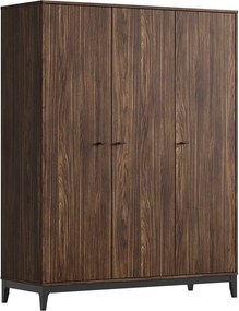 Šatní skříň v dekoru ořechu v tmavě přírodní barvě 148x190x55 cm Ilyas – Vipack