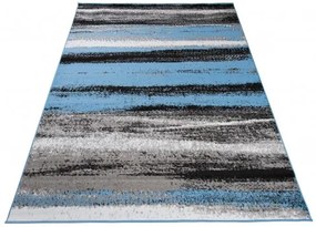 Kusový koberec moderní MAYA Pruhy Q542A modrý šedý Rozměr: 130x190 cm