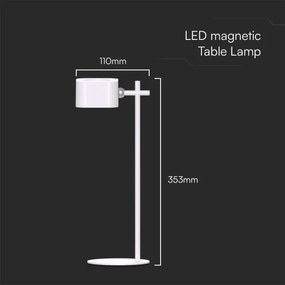 LED Stmívatelná magnetická stolní lampa 4v1 LED/3W/5V 3000-6000K 1800 mAh bílá