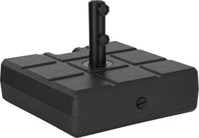 Outsunny Obdélníkový Stojan na Slunečník S Plněním 30 kg Vody a 40 kg Písku pro Tyč Parasolu Ø32/38/48 mm, Zahrada na Terase 49x49x36,5 cm Černá | Aos