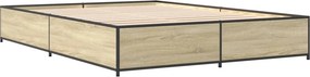 Rám postele dub sonoma 120 x 190 cm kompozitní dřevo a kov 3279863