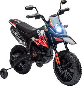 Dětská elektrická motorka AIYAPLAY křížový motocykl pod licencí Aprilia se 2 motory 12V, max. rychlost 6 km/h, tréninková kolečka, pružinové odpružení