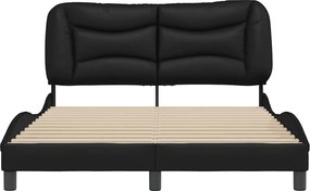 Rám postele bez matrace Hvar černý 140x190 cm umělá kůže 3207995