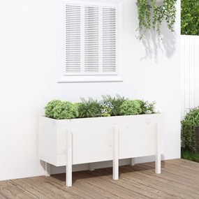 Zahradní vyvýšený záhon bílý 121 x 50 x 57 cm masivní borovice - Default Title