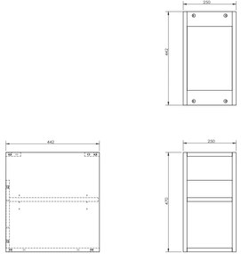 Mexen Box-A, otevřená skříňka s policí 25 cm, šedá matná, 91AX2-0250-470-0-62
