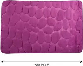 MSV PEBBLES koupelnová předložka 40 x 60 cm fialová / polyester, PU pě