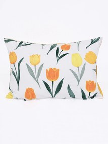 MK Lůžkoviny Bavlněný povlak na polštář Renforcé 50 x 70 cm - Květy tulipánů oranžové