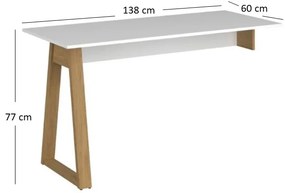 Pc stolek Nickole 140 (bílá + dub kamenný). 1053080