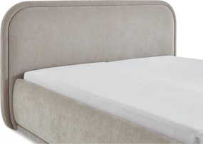 Béžová čalouněná dvoulůžková postel s úložným prostorem s roštem 180x200 cm Soma – Meise Möbel