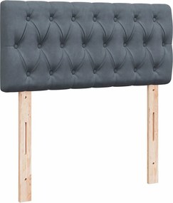 Osmanský rám postele s matrací tmavě šedá 90x190cm samet 3311814