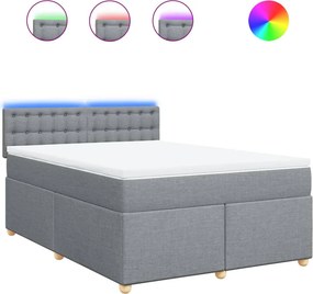 Box spring postel s matrací světle šedá 160 x 200 cm textil 3289045