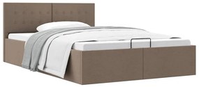 Rám postele s úložným prostorem taupe textil 120 x 200 cm 285596